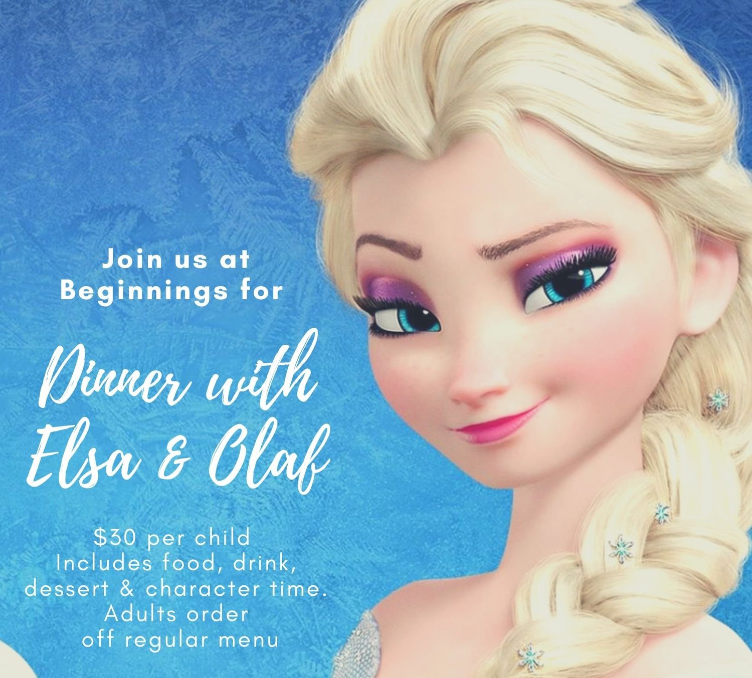 Dinner With Elsa | Long Island Events