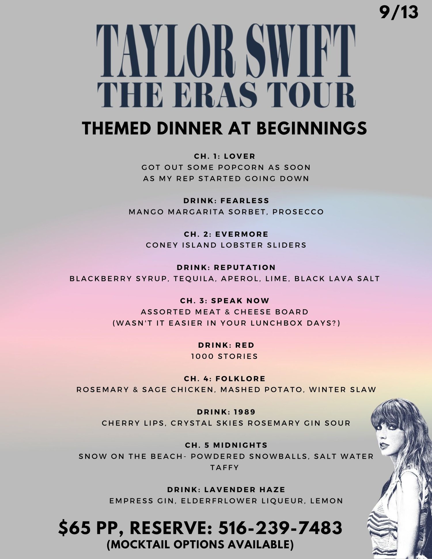 Taylor Swift Eras Tour Themed Dinner @ Beginning